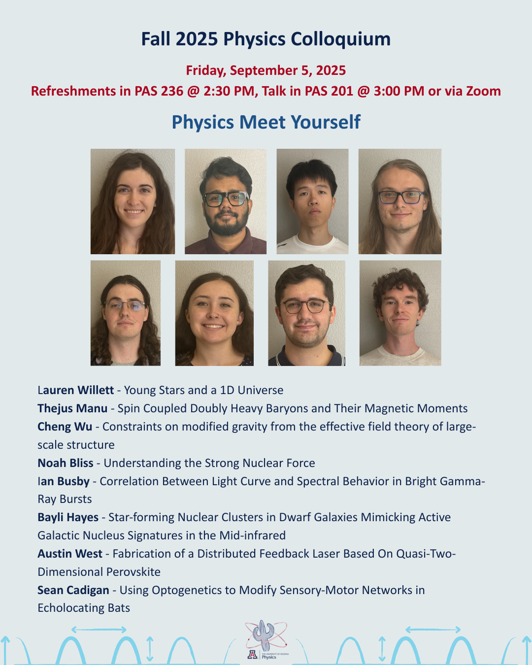 Physics Fall 2025 Colloquium: Physics Meet Yourself | UA Science | Physics
